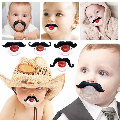 Funny Dummies Pacifier Red Lips Novelty Teeth Moustache Baby Child ...