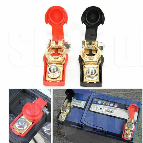 2x Car Battery Terminal Connector Post Positive+Negative Poles Heavy ...