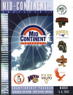 College Basketball Program Mid Continent Conference 2001 Championship ...