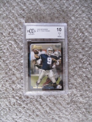 Tony Romo 2003 Bowman Rookie Card BCCG 10 Mint or Better #171 | eBay