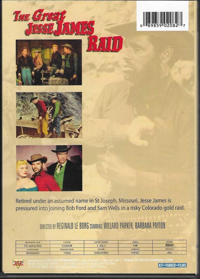 The Great Jesse James Raid (DVD, 2012) 89859020827| eBay