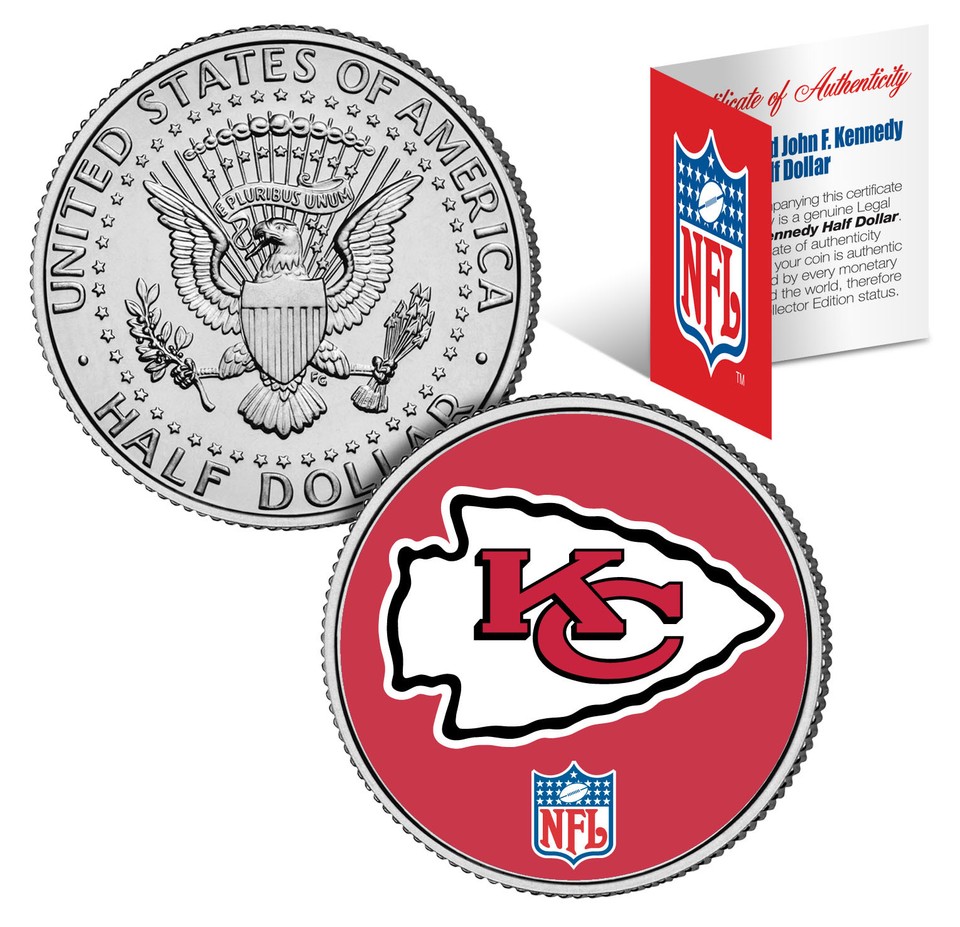 NFL TEAM LOGO JFK Half Dollar USA Football Coins OFFICIALLY LICENSED ...