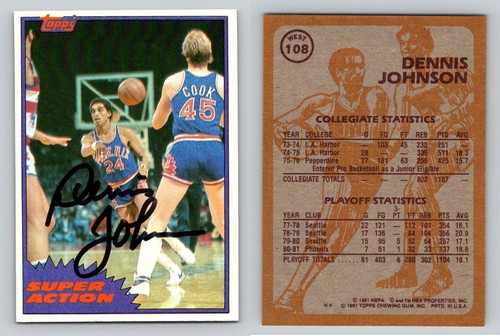 DENNIS JOHNSON 1982 Topps with AUTOGRAPH Phoenix Suns | eBay