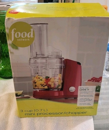 Food Network Red 3 Cup Mini Processor/ Chopper (T14) | eBay