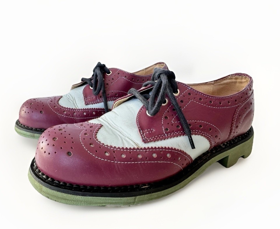 John Fluevog Angel Purple and Blue Lace Up Wingtip Oxfords Shoes | eBay