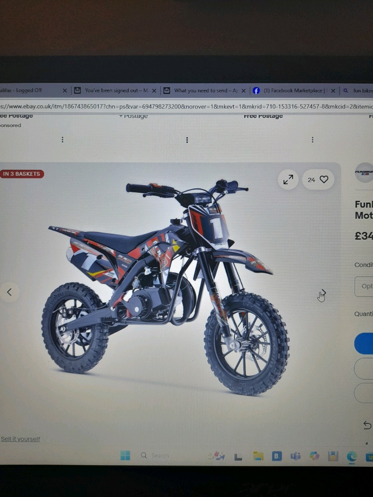 Fun Bikes MXR 50cc Dirt Bike Petrol Moto Cross | eBay UK