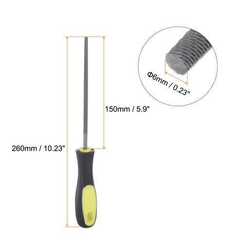 2pcs Round File 6" High Carbon Hardened Steel Cut Hand Rasp with ...