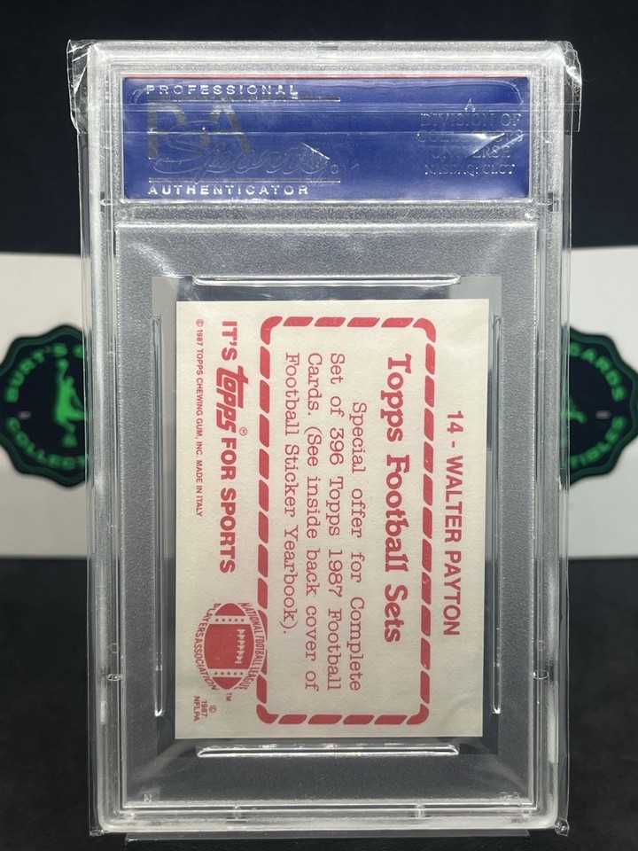 1987 Topps Stickers Football #14 Walter Payton PSA 9 BEARS HOF | eBay
