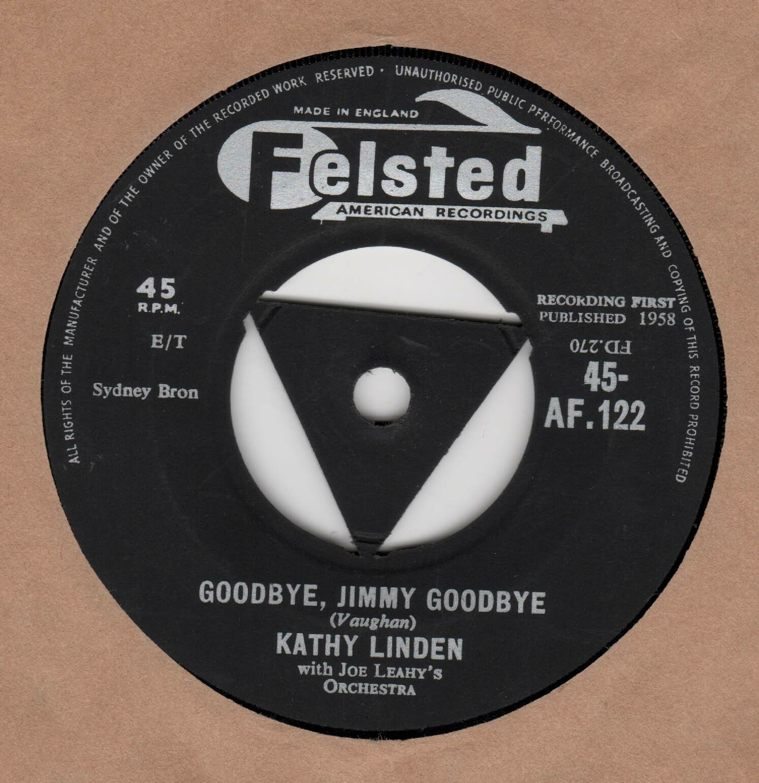 KATHY LINDEN - Goodbye Jimmy Goodbye/Hearaches At Sweet Sixteen UK ...