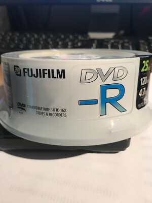 Fujifilm DVD-R 25pk 4.7GB 16x 120 min New, Sealed | eBay