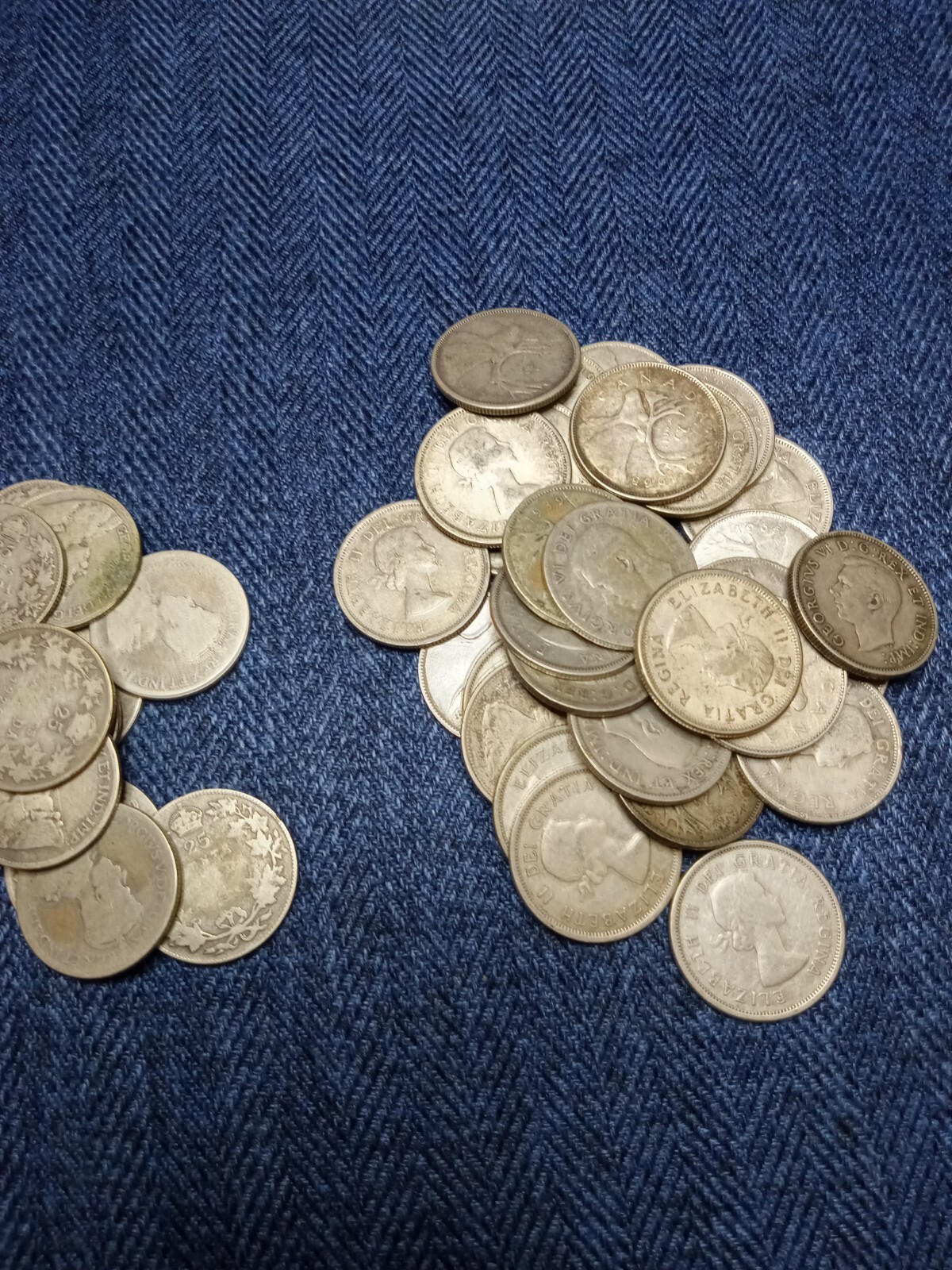 Canada Lot of 48 Silver 25 Cent Coins, Quarters, Close to Melt Value ...