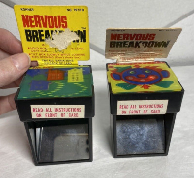 Lot 2 Vintage 1968 Nervous Breakdown Game with Attached Card Clown ...
