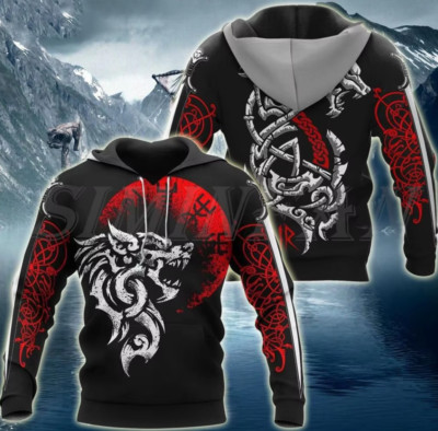 Viking Fenrir Wolf Tattoo 3D Printed Men Hoodies (AOP) Size S-5XL | eBay