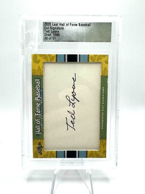 2020 Leaf Cut Signature Hall of Fame Baseball Edition Ted Lyons HOF 30/ ...