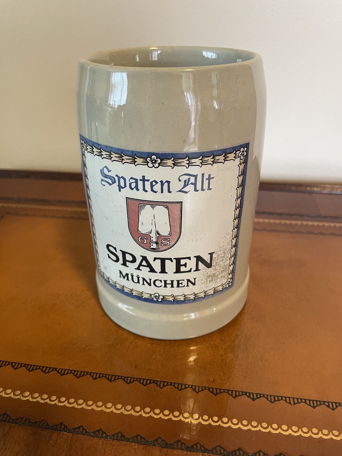SPATEN 0.5L STONEWARE CERAMIC BEER MUG MUNCHEN King SPATEN ALT GERMANY ...