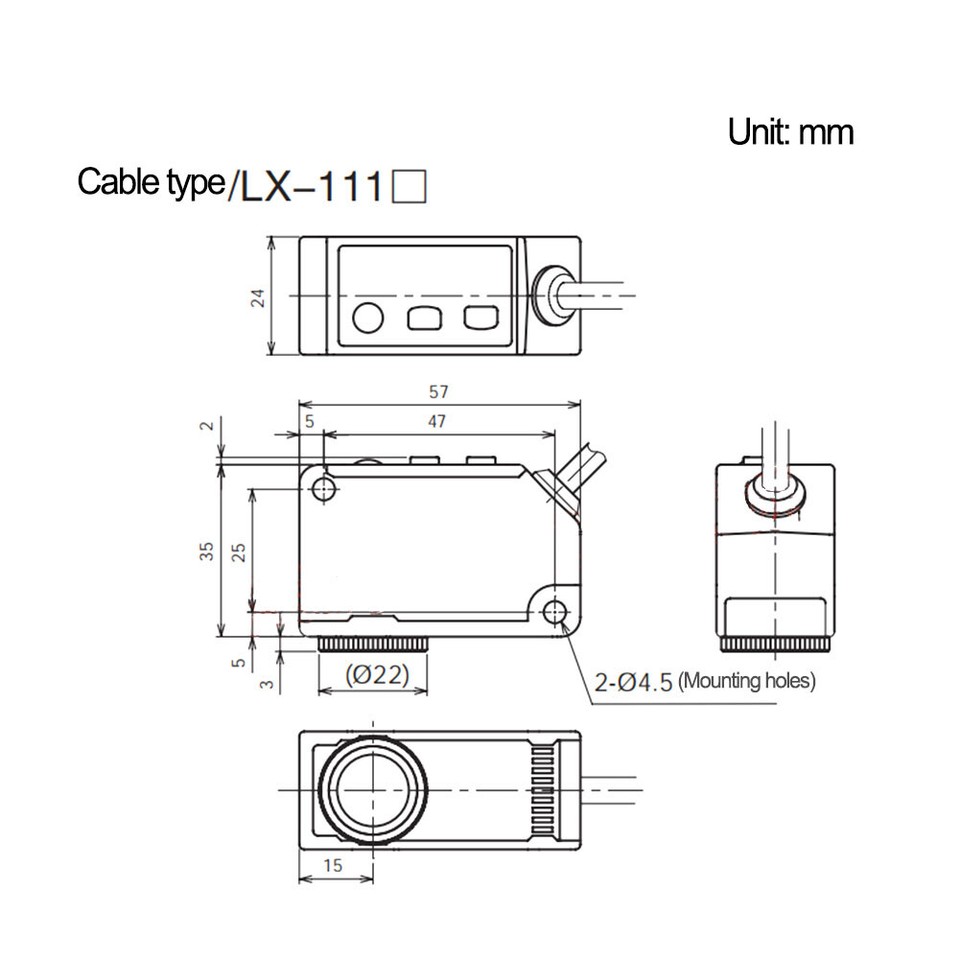 LX-111-P PNP 12～24V DC 3-color LED Color Mark Sensor for Panasonic SUNX ...