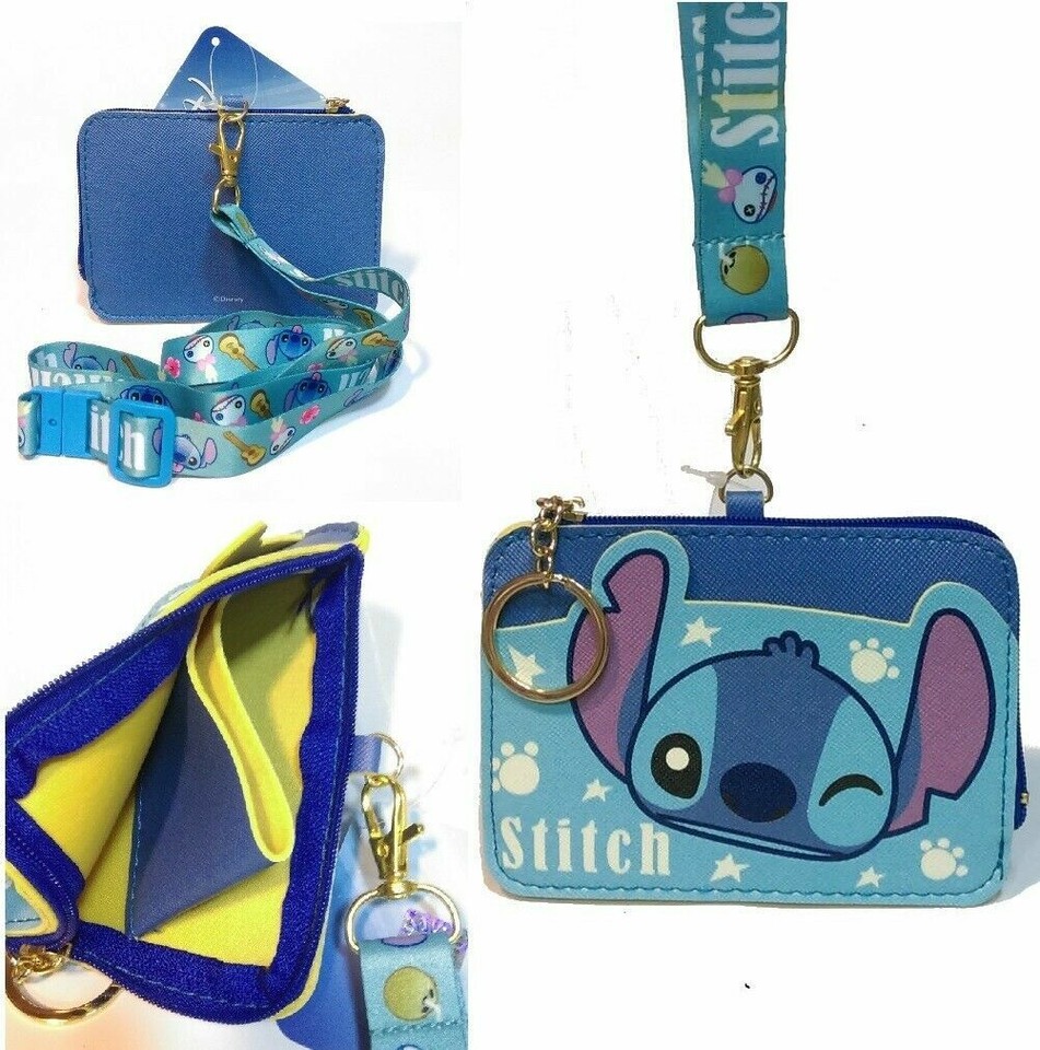 Disney Coin Cash Purse ID Credit Card Holder PU Leather Wallet Lanyard ...