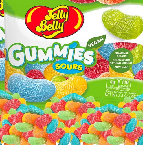 Jelly Belly Gummies Sour 2 Pounds Vegan Candy Gummy FREE SHIP 48 STATES ...