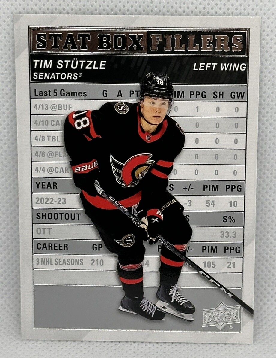 Tim Stutzle 2023-24 Upper Deck Series 1 #SB-5 RC Stat Box Fillers | eBay