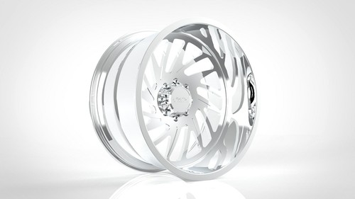 (4) 24x14 JTX Forged Polished Centerfire Wheels For Chevy GMC Ford ...