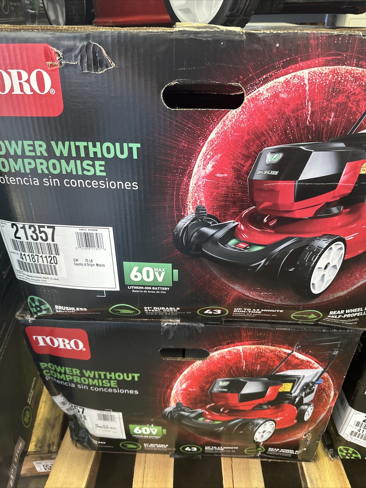 Toro 60V Lithium-Ion Brushless Walk Behind Lawn Mower - 21357 for sale ...