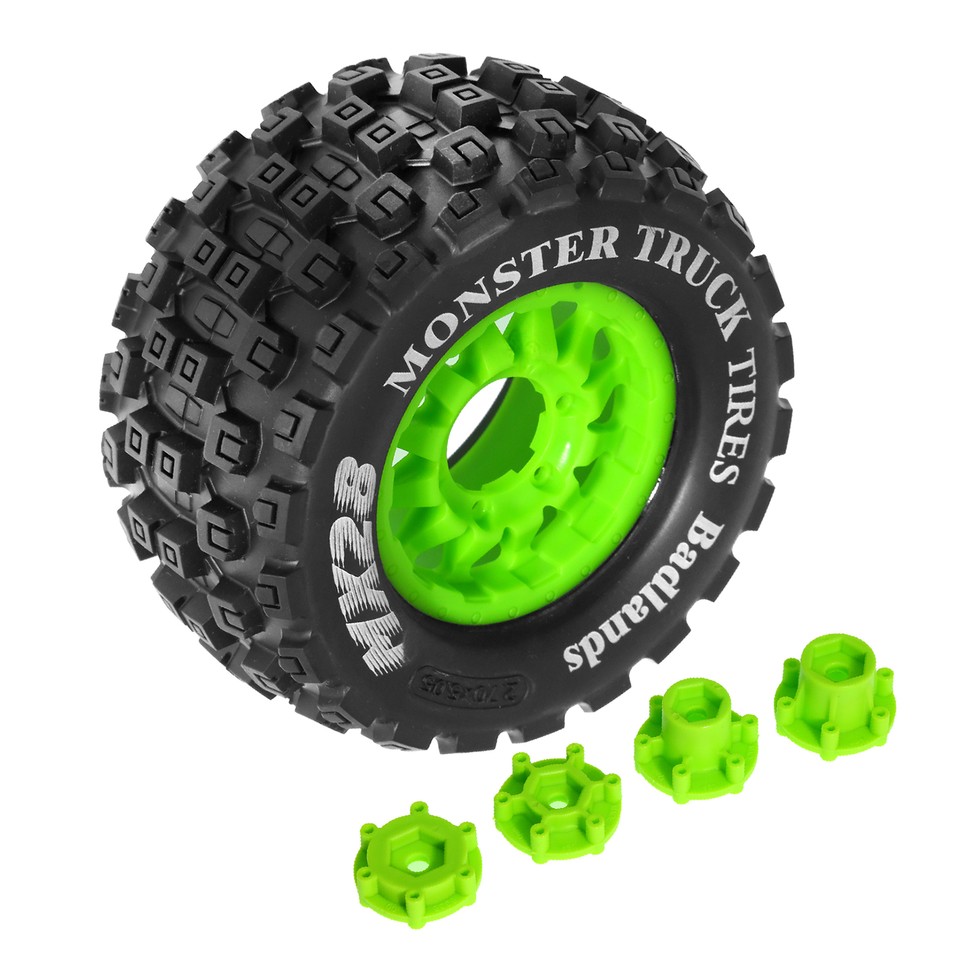 128mm Desert Truck tires&wheels 12mm/14mm hex for 1/10 RC Truck (4psc ...