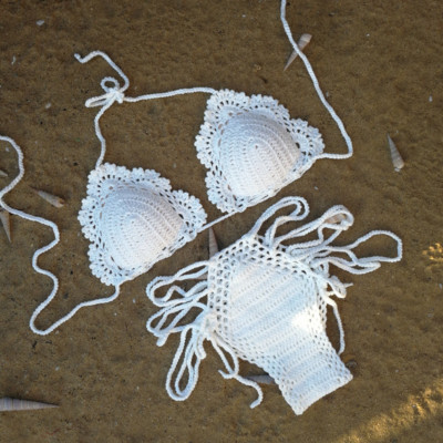 Handmade Women‘s Swimwear Feeler Crochet Bikini Set Lining swim trunks ...