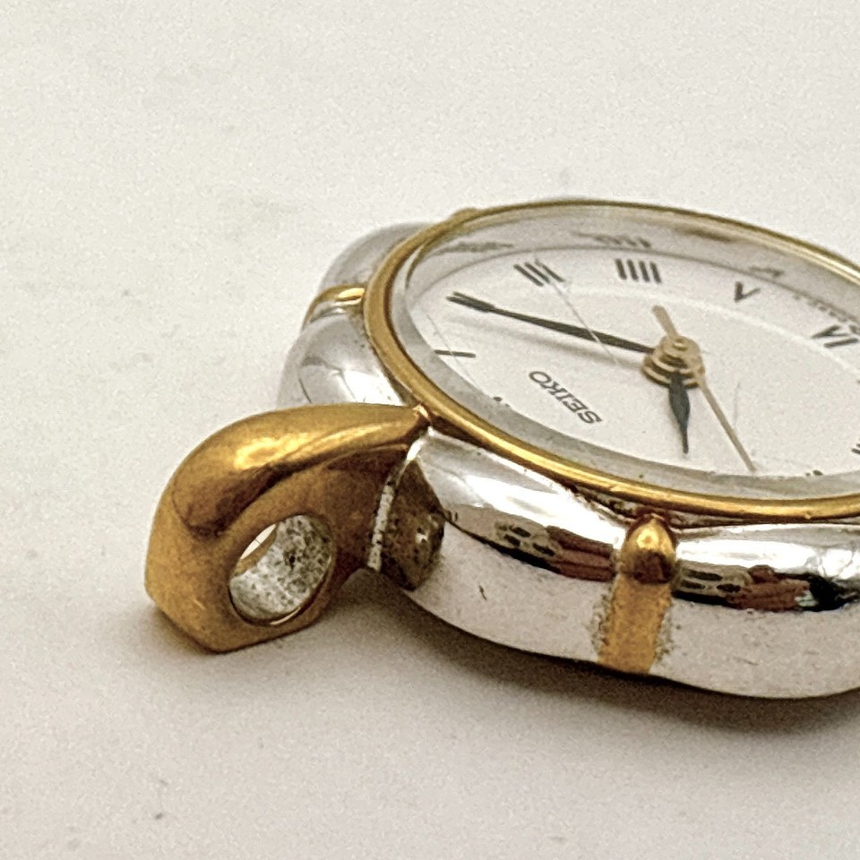 C074 SEIKO Pendant Watch, Two-tone Color Quartz Movement, Women's ...