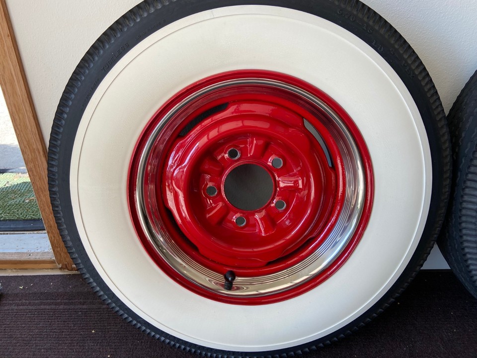RESTORED FORD WHEELS & 670 15 BF GOODRICH SILVERTOWN TIRES FORD VTG ...