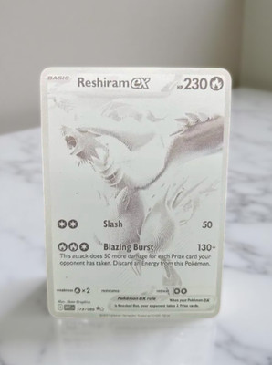 Reshiram ex Gold Metal Pokemon Card Collectible Gift/Display | eBay