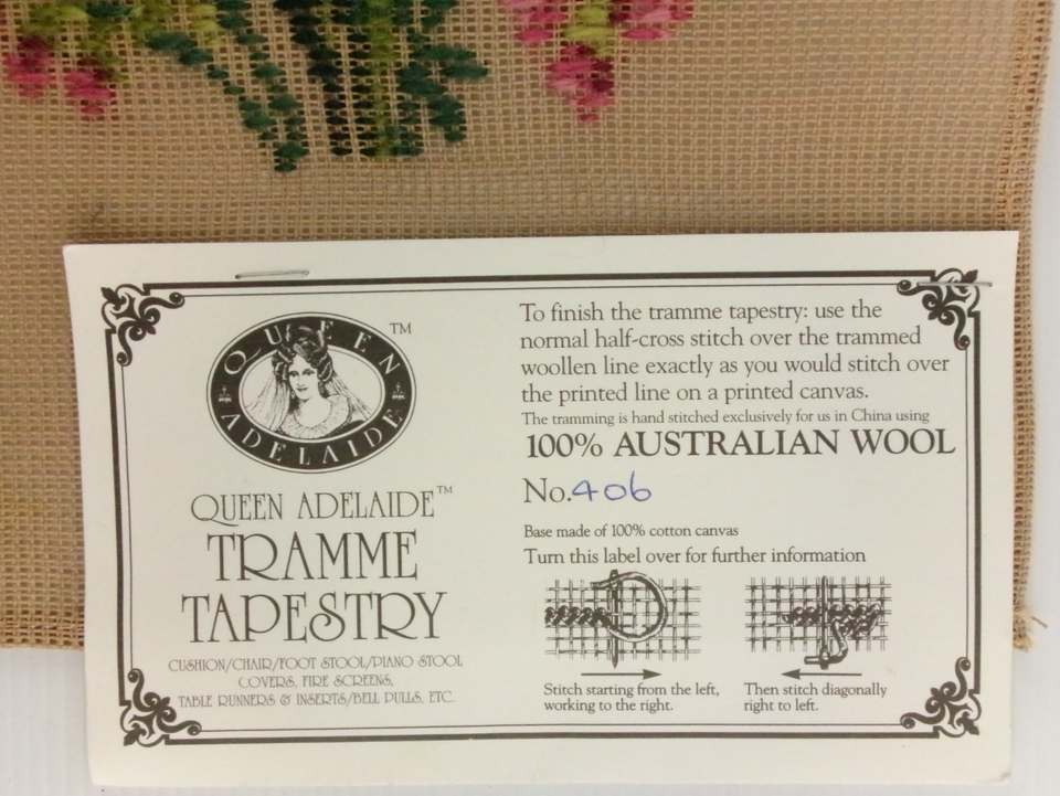 Queen Adelaide Trammed Tapestry Kit No. 406 Australian Wool 59 x 23.5cm ...