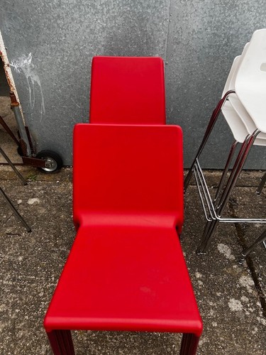 Allermuir Multi Purpose Red Rubberised Stackable Side Chairs Cafe ...
