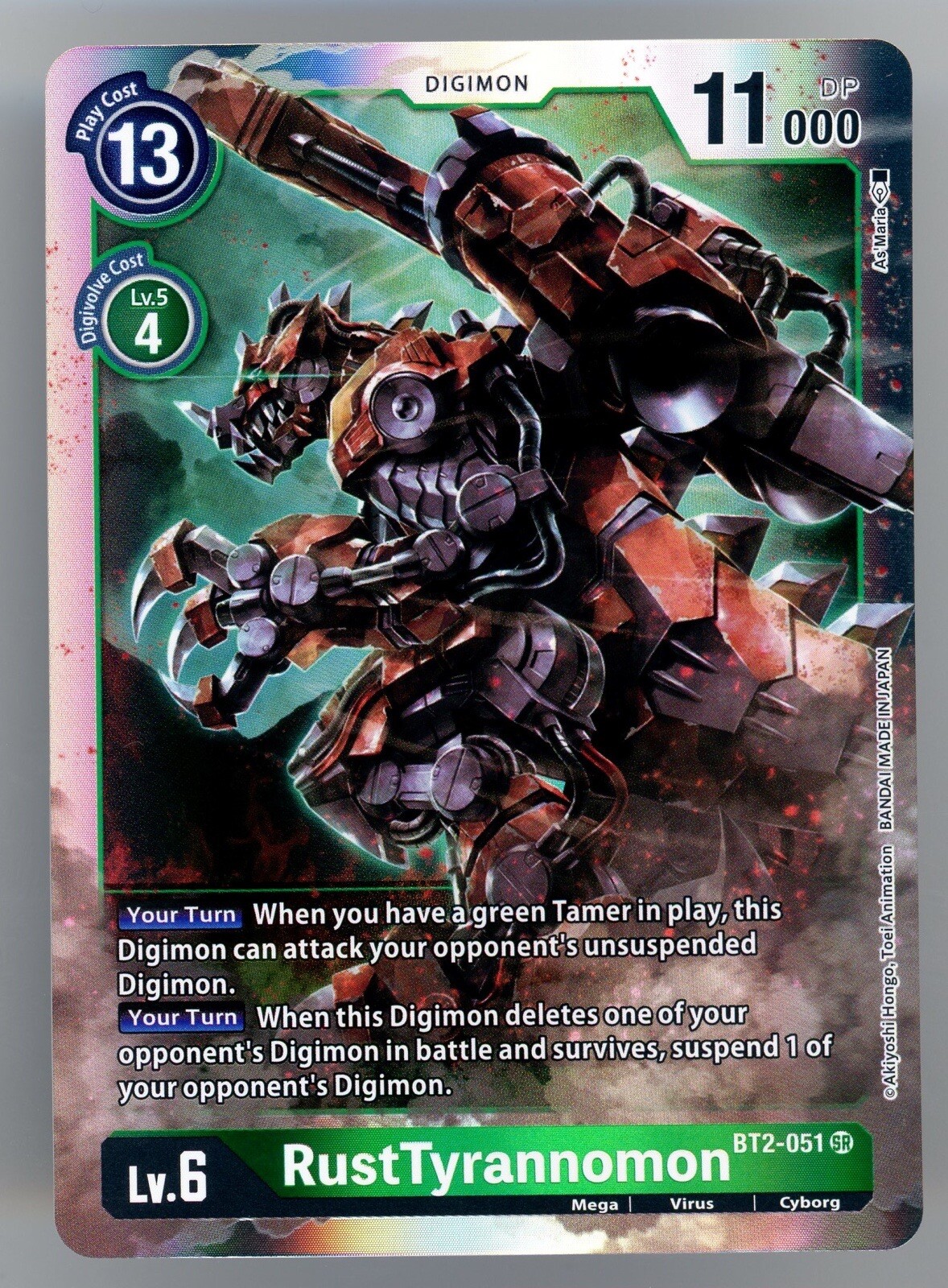 Digimon CCG - RustTyrannomon - BT2-051 SR - Super Rare - NM | eBay