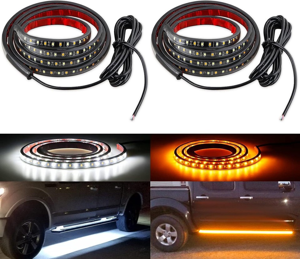 70" INCH Running Board Side Step LED Light Amber White Turn Signal ...