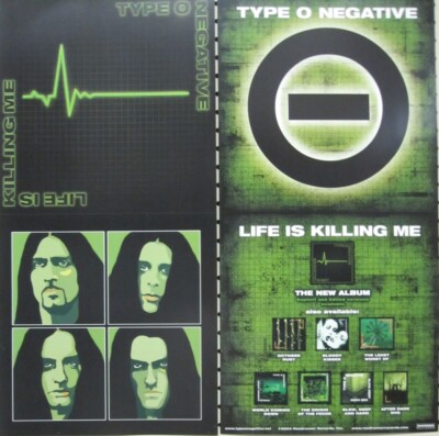 Type O Negative 2003 Killing 2 sided promotional poster Flawless New ...