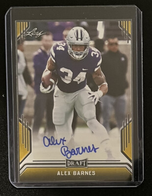 ALEX BARNES!! 2019 Leaf Premium Draft GOLD PARALLEL ROOKIE AUTOGRAPH ...