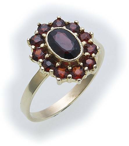 Women's Ring M.Granat IN Gold 333 Garnet Ring Yellow Gold Quality 8915 ...