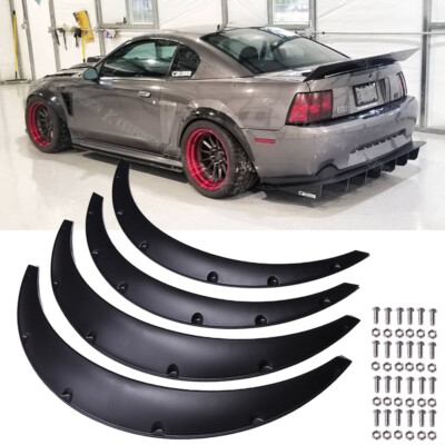 4X For Ford Mustang GT Fender Flares Extra Wide Flexible Body Kit Wheel ...