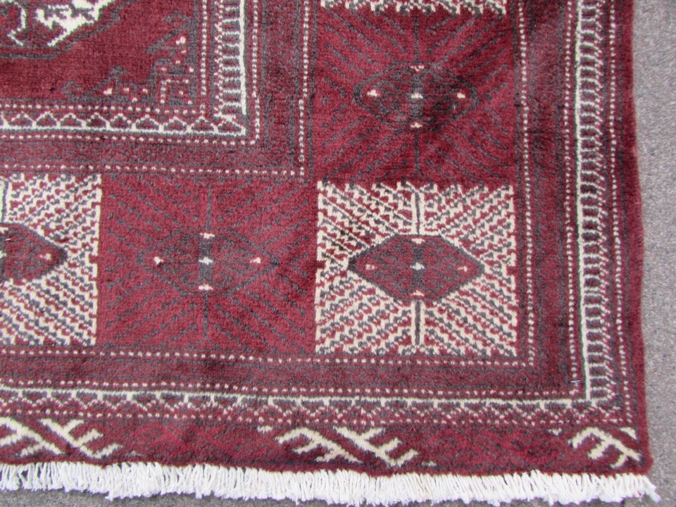 Vintage Hand Made Traditional Oriental Wool Red Maroon Large Carpet ...