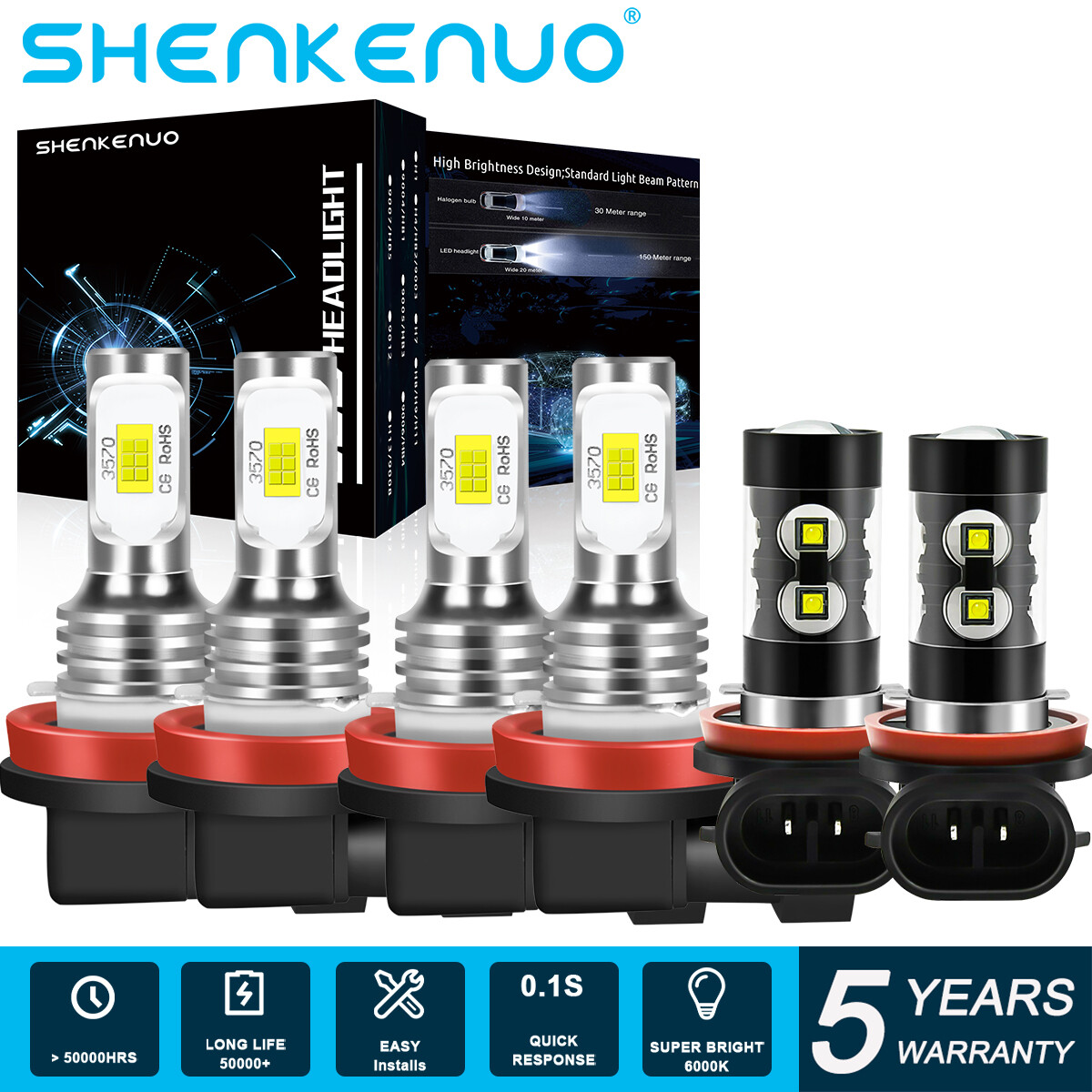 For 2015 2016 2017 2018 2019 Ford Transit Connect LED Headlight Bulb ...