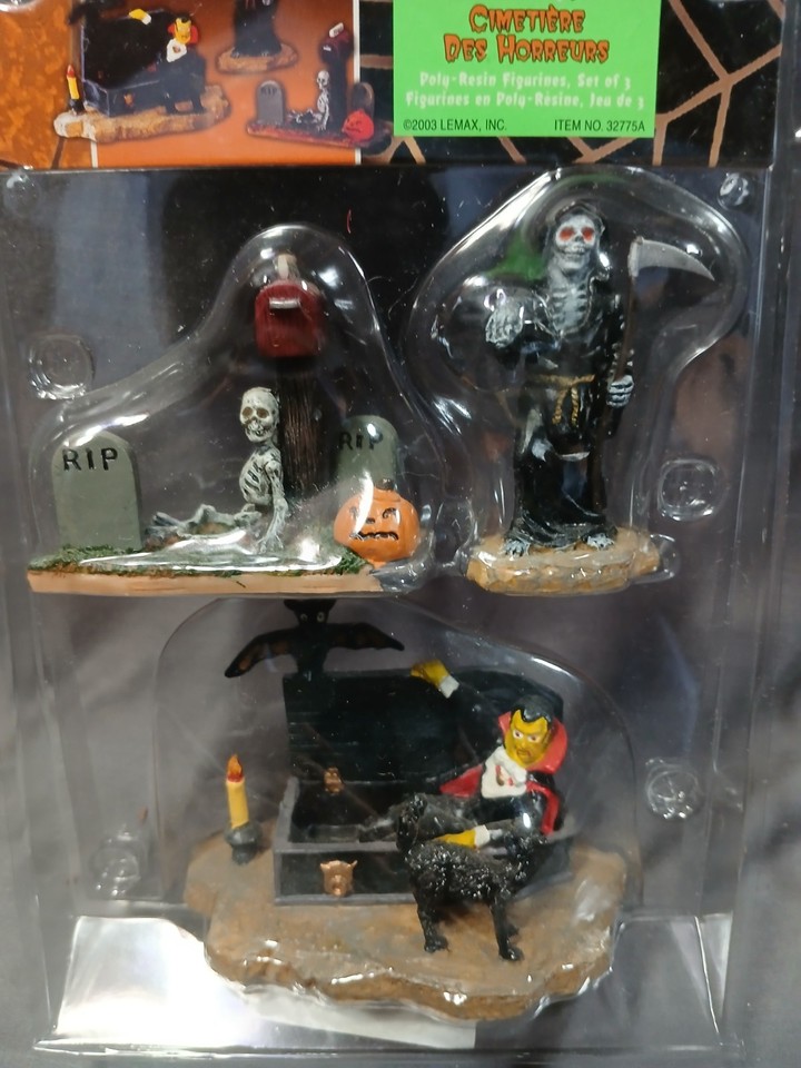 Lemax Spooky Town Figures Accessories Lot Of 7 Banshee Graveyard shift ...