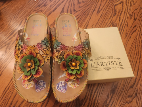 Pre Owned EUC L'artiste Spring Step Shoes Solange Size 38 Yellow Multi ...