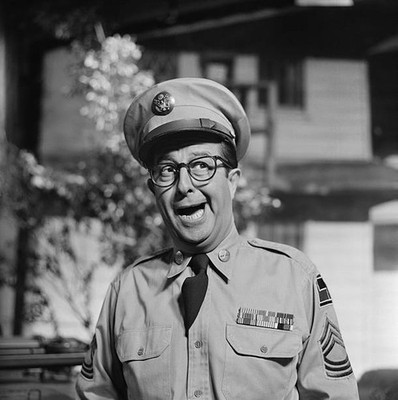 Actor Phil Silvers as Sgt Ernest G Bilko on The Phil Silvers Show - Old ...