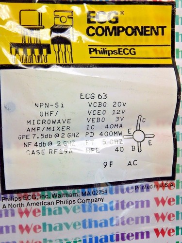 ECG63 / COMPARABLE TO NTE63 / IC / 1 PIECE (qzty) | eBay