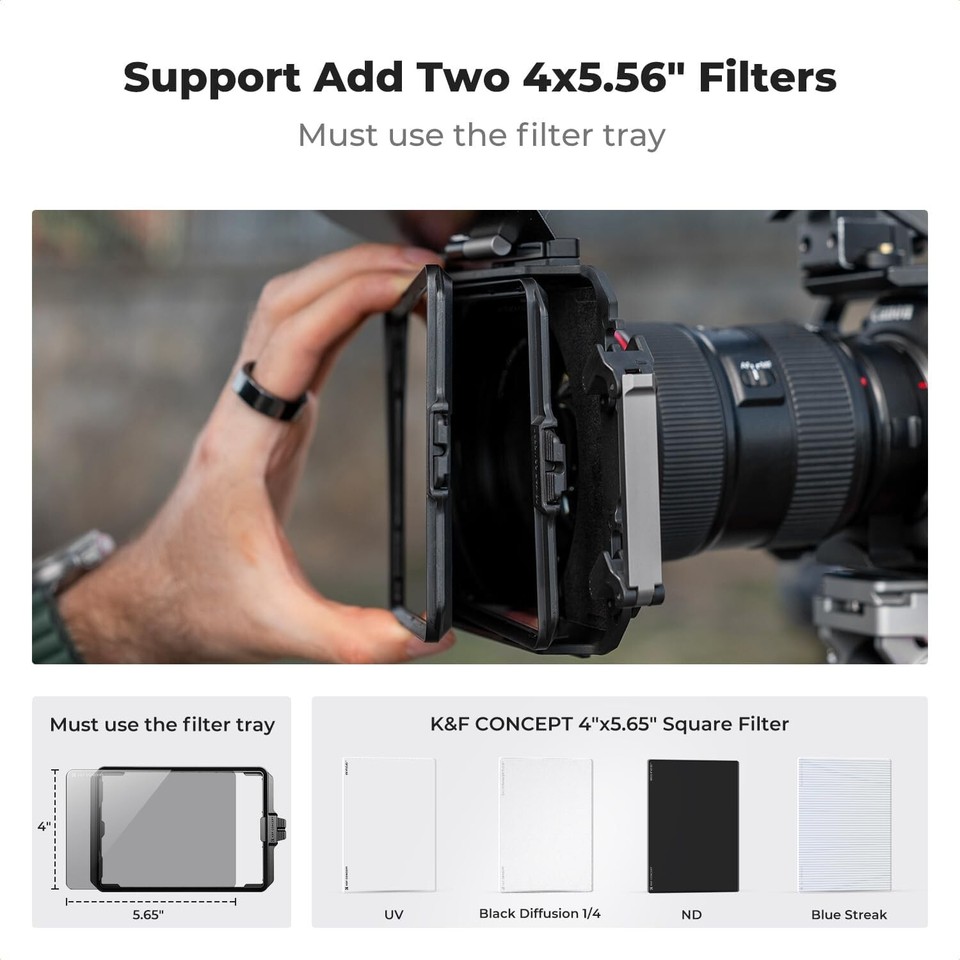 K&F Concept Mini Matte Box+ND4+ND32 4x5.65 Filter Filter Kit | eBay