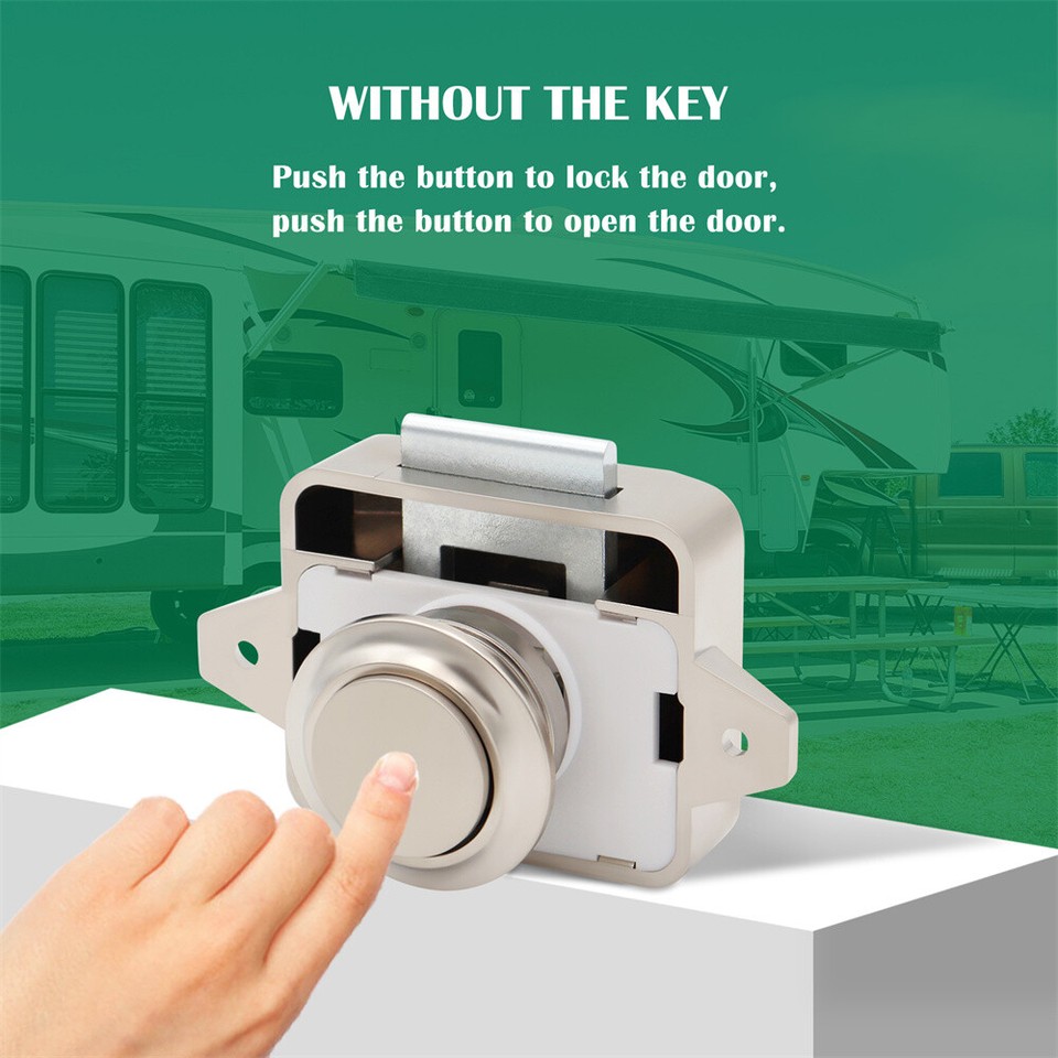 5 PCS RV Push Button Cabinet Door Lock & Marine Drawer Latches, Boat ...