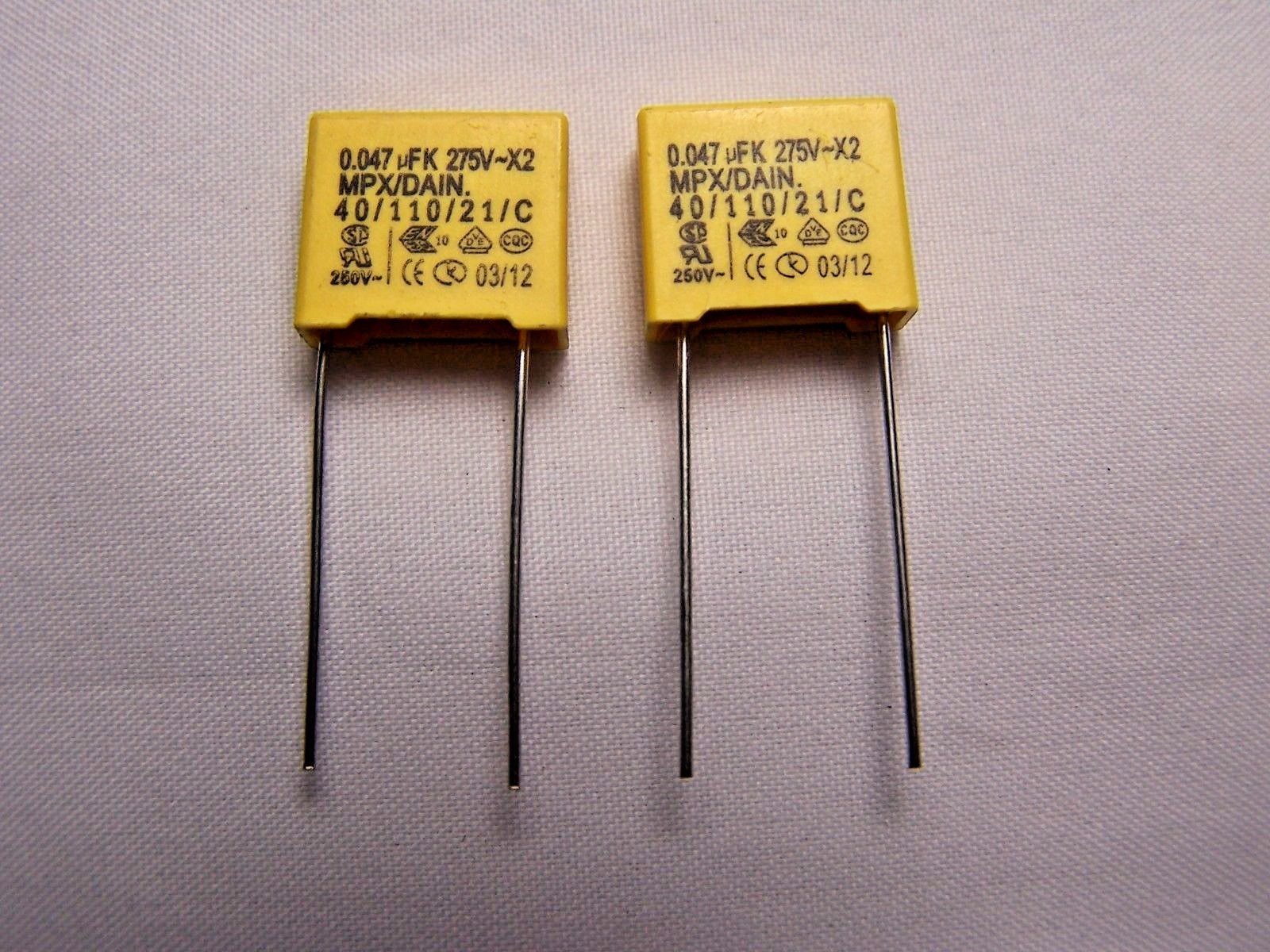 0.047uF 275Vac 10mm Pitch (K) 2pcs Safety Capacitors ( MPX/DAIN or MEX ...