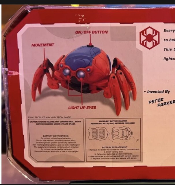 Disney Parks Spider-Man MINI SPIDER-BOT 4"x3.5" Spiderman Robot for ...
