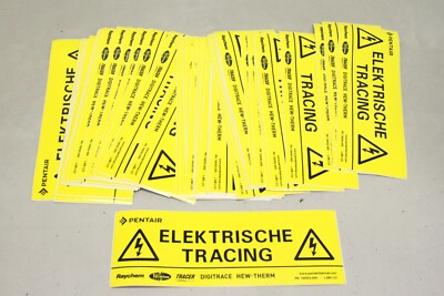 50x PENTAIR Elektrische Tracing Aufkleber Sticker gelb PN749153-00-LAB ...