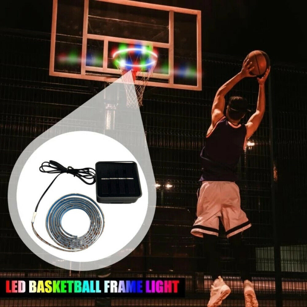 Basketball Hoop Sensor-Activated LED Solar Strip Ring Lamp Light Flash ...